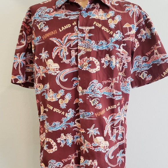Island Shores | Shirts | Hawaiian Shirt Mens Red Cotton Island Shores L ...